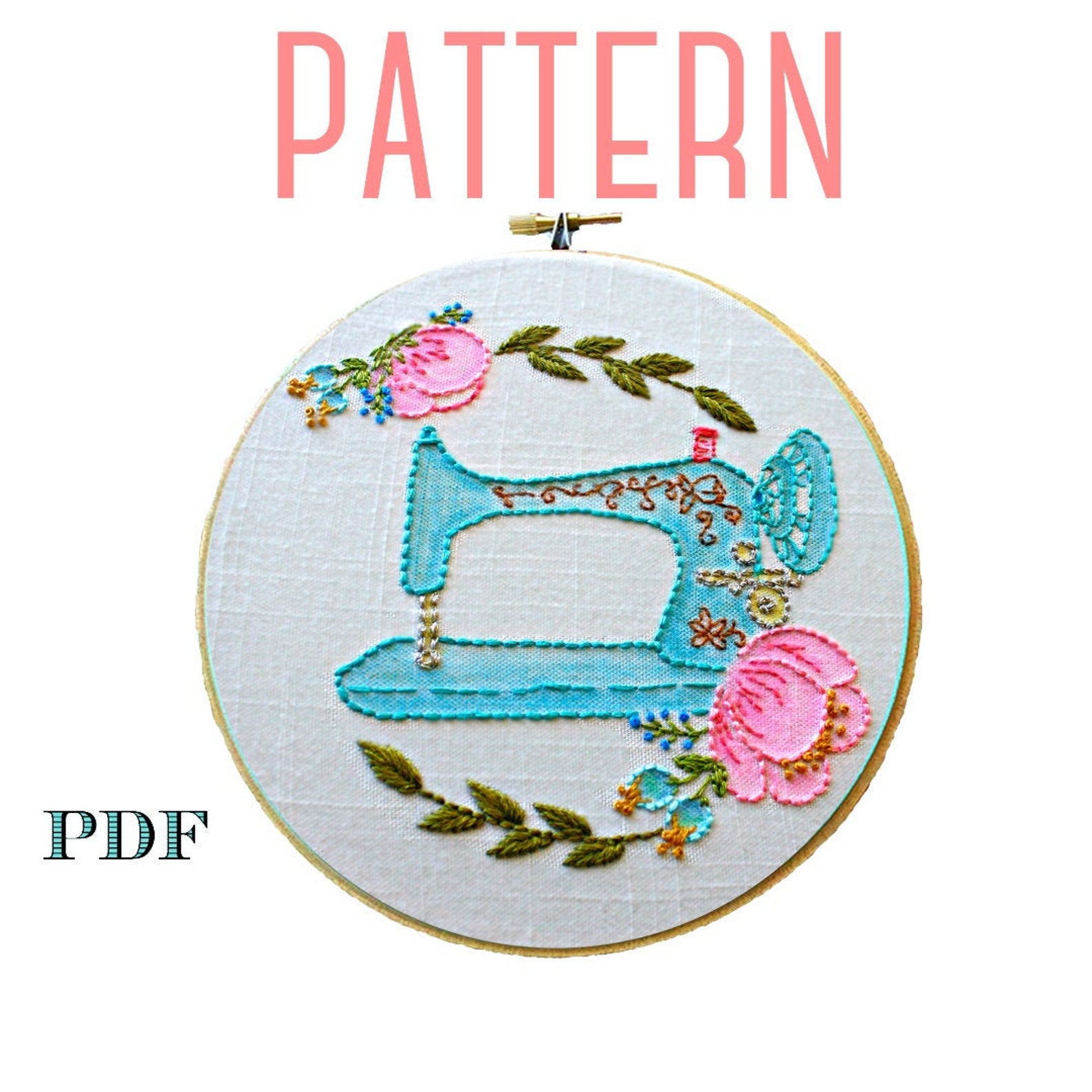 Singer Sewing Machine Embroidery Pattern,printable Pattern,hoop Art ...