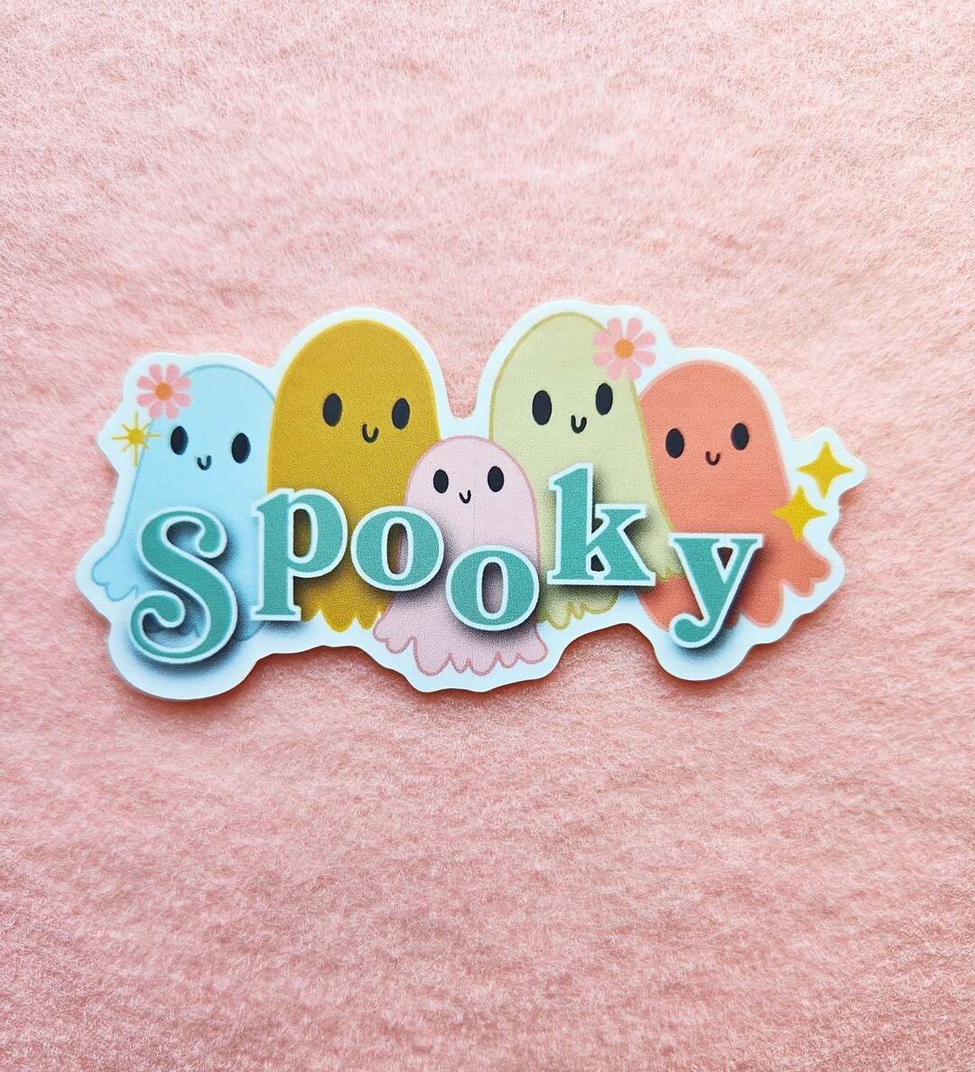 Cute Ghosts Sticker,groovy Ghosts, Pastel Ghosts,ghoul Gang,pink ...