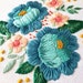 Blue Floral Roses Embroidery PATTERN, Vintage Inspired Embroidery ...