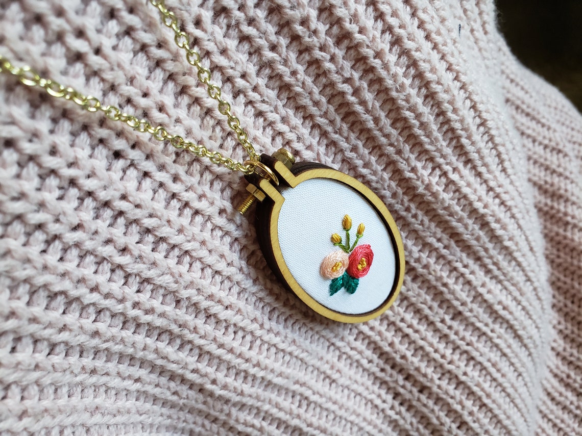 Embroidery Necklace, Handmade Necklace,flower Necklace ...
