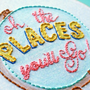 Oh the Places You'll Go Embroidery Pattern, Globe Embroidery Design ...