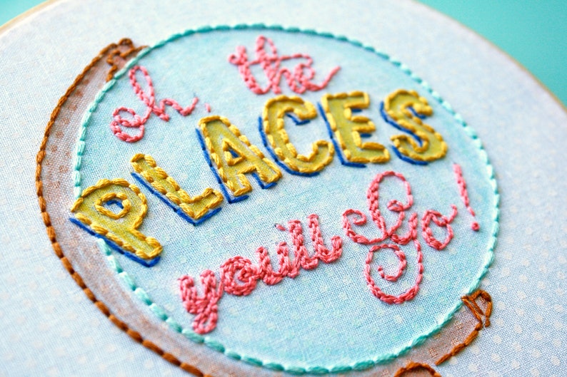 Oh the Places You'll Go Embroidery Pattern Globe - Etsy
