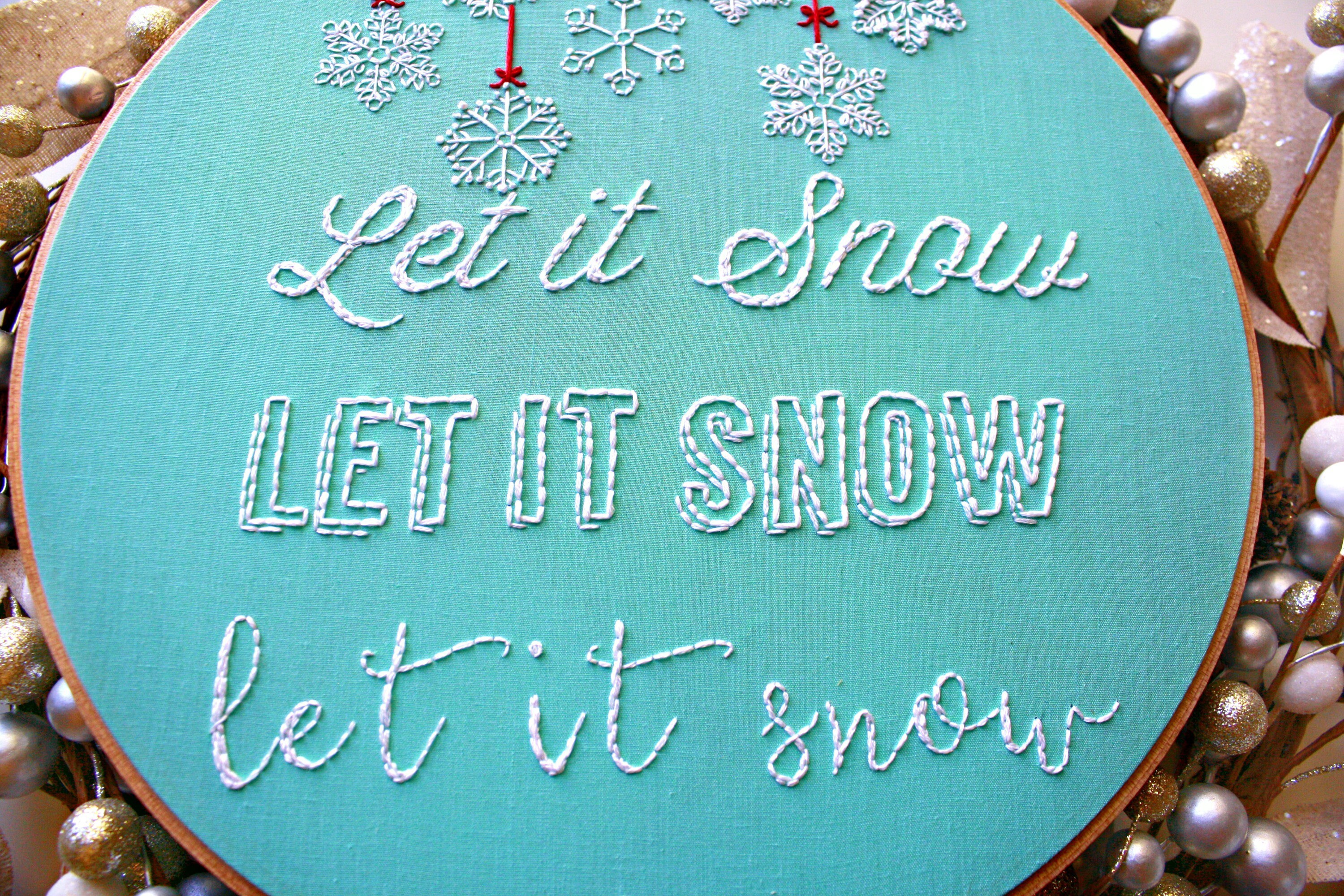 Let It Snow Christmas Embroidery Pattern,instant Download Pdf,hand ...
