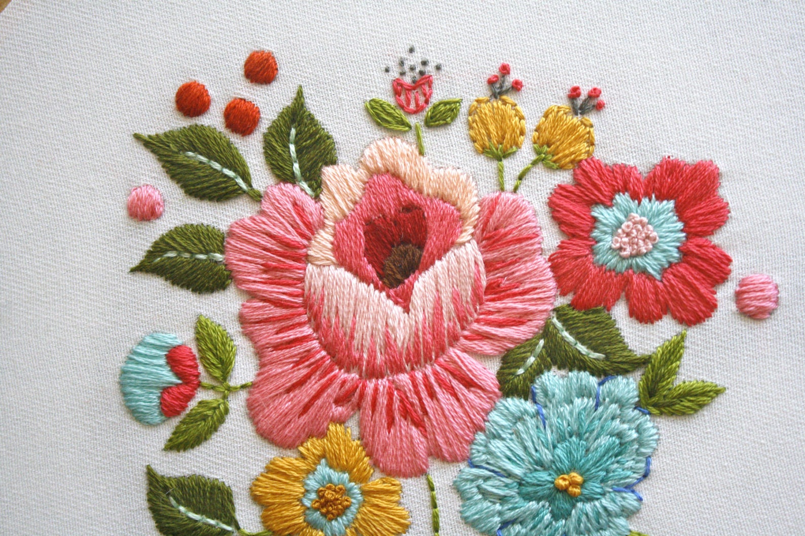 Floral Embroidery PATTERN Vintage Inspired Embroidery | Etsy