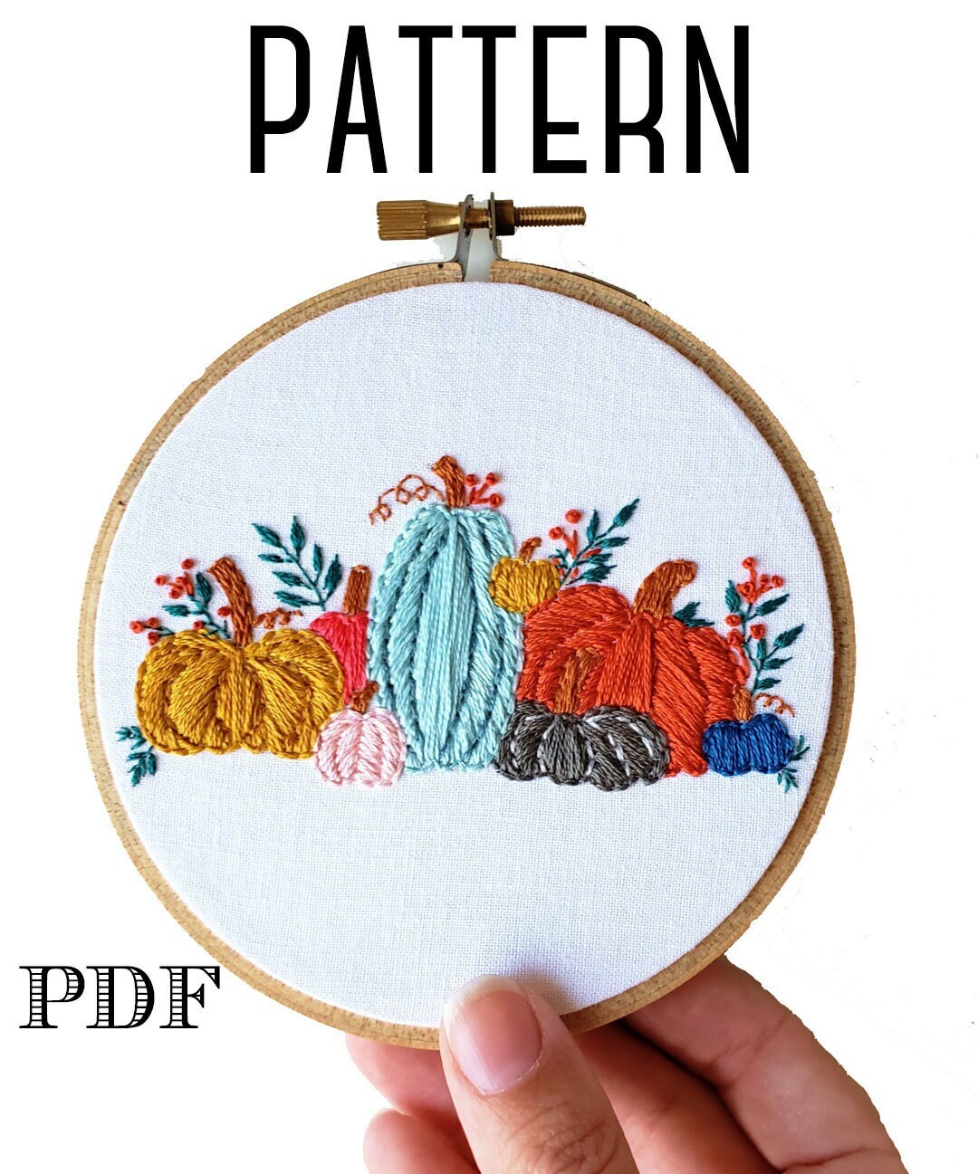 Autumn Pumpkins Embroidery Pattern,thanksgiving Fall Decorations ...