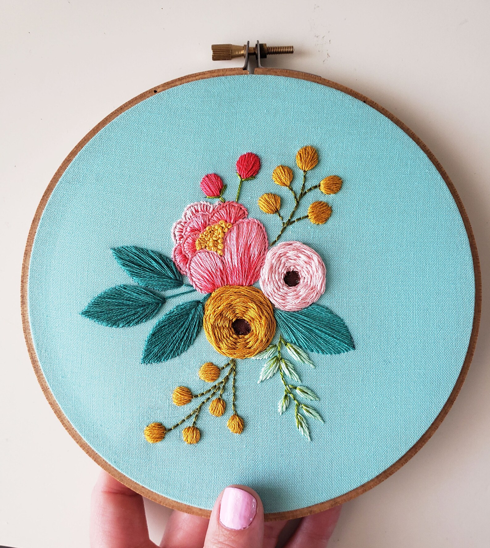 Peony Cluster Embroidery Pattern,floral Embroidery Design, Spring Decor ...