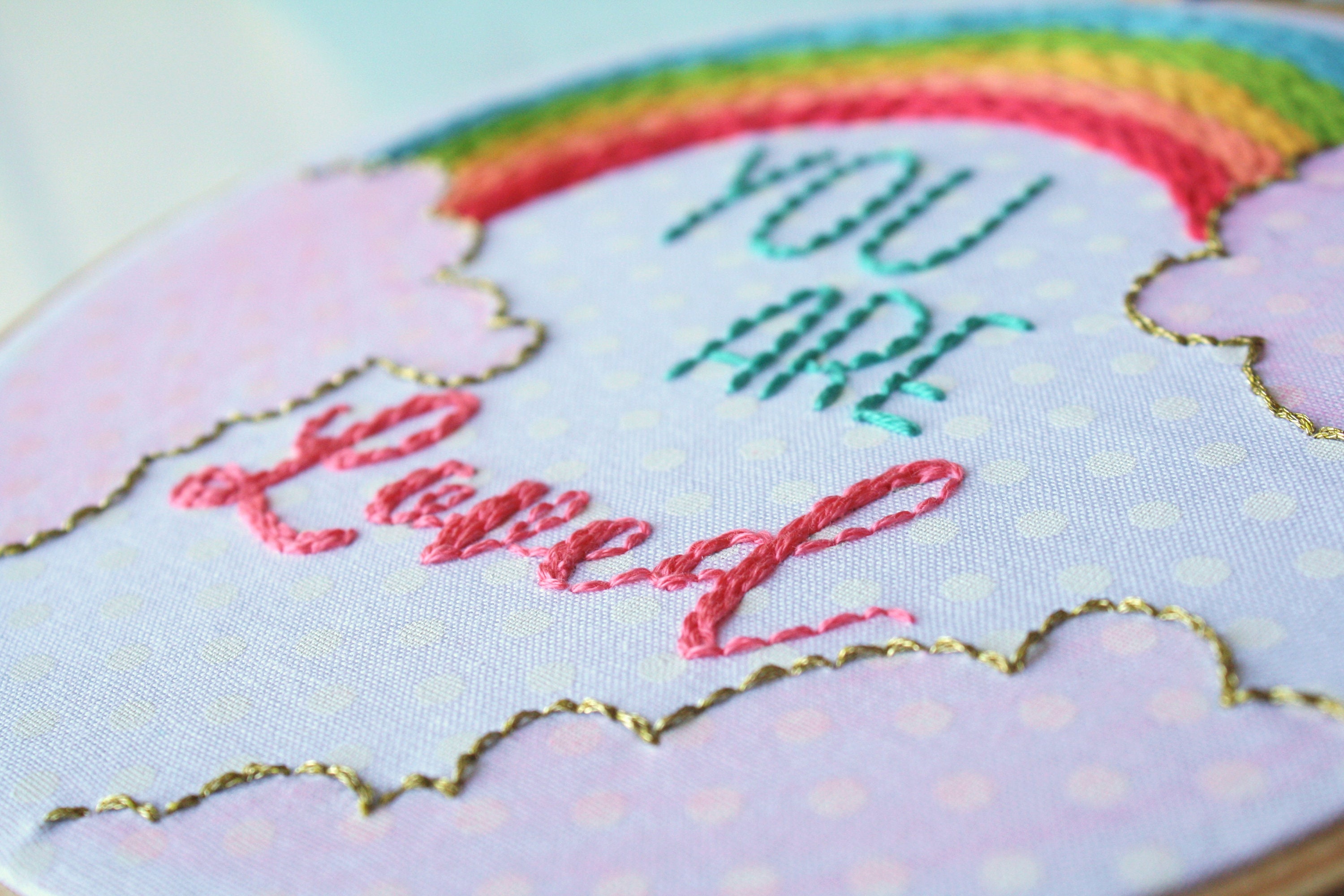 Embroidery Pattern,you Are Loved,instant Download Pdf,rainbow Baby ...