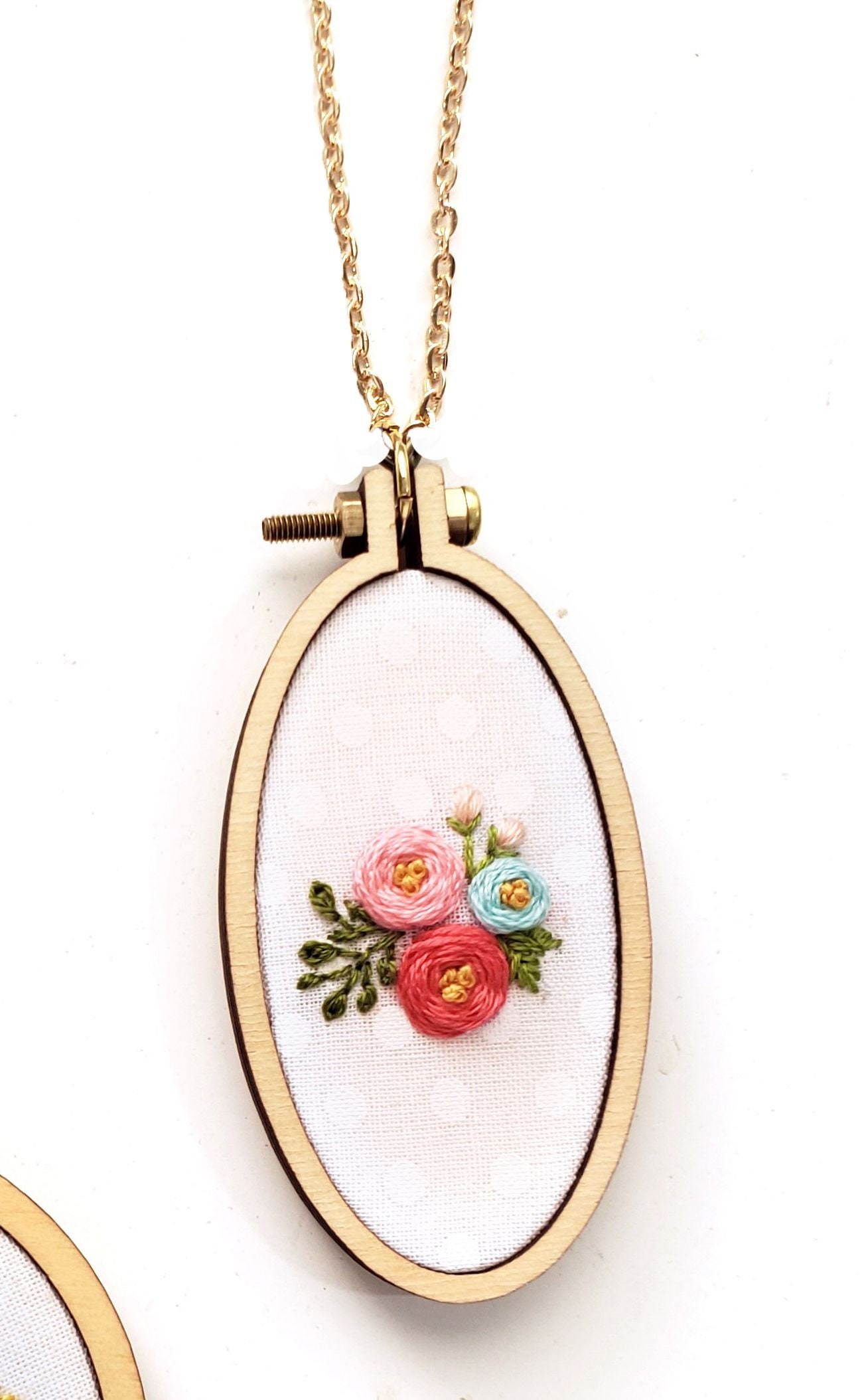 Embroidery Necklace-3 Sizes Handmade NecklaceFlower | Etsy