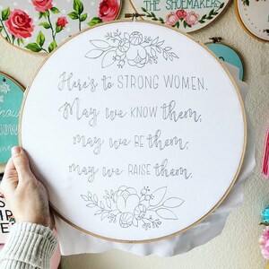 Here's to Strong Women Embroidery PATTERN, Embroidery Kit,instant ...