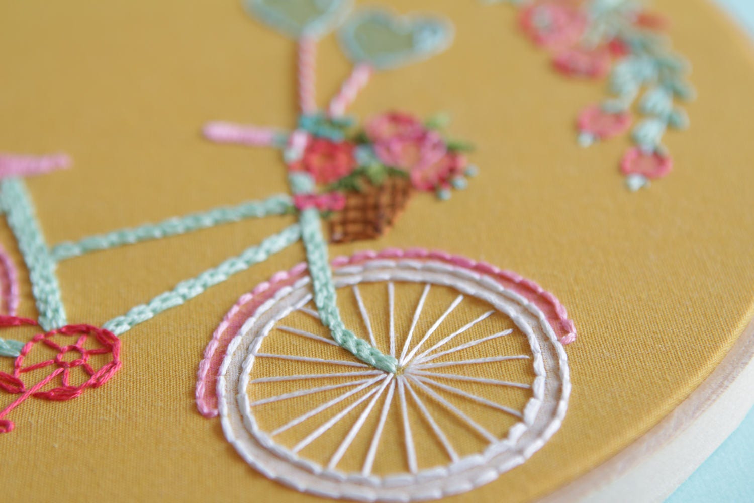 Bike Embroidery Patternbeginner Embroidery Kit Bike Art | Etsy