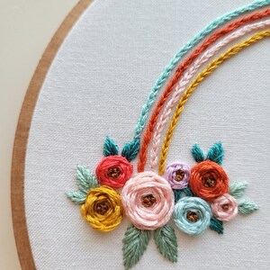 Floral Rainbow Embroidery Pattern,instant Download Pdf,rainbow Baby ...