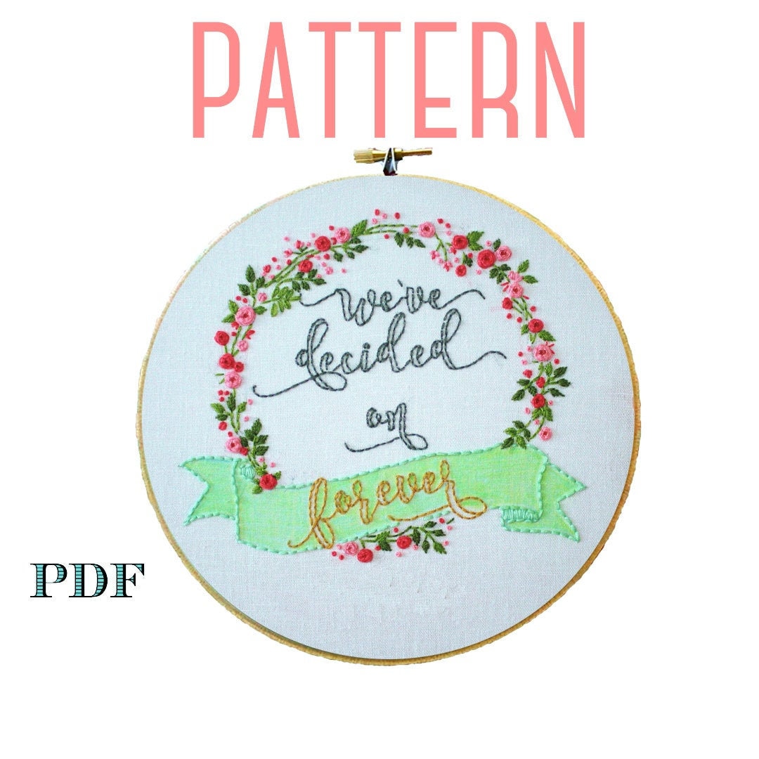 Embroidery Pattern,beginner Embroidery Kit, Wedding Gift, Instant ...
