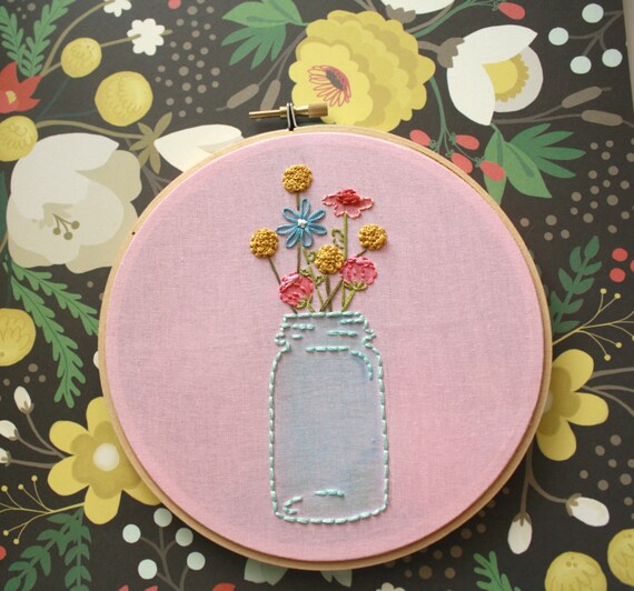 Kits & How To Mason Jar Hills Embroidery PDF Pattern & Guide Sewing ...
