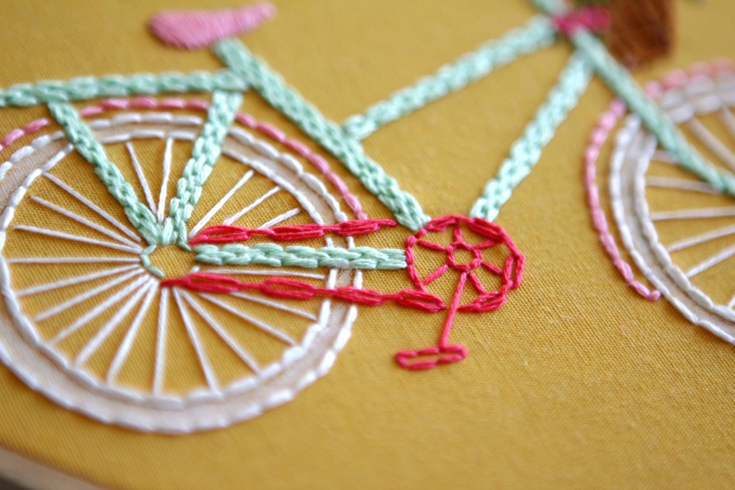 Bike Embroidery PatternBeginner Embroidery Kit Bike Art | Etsy