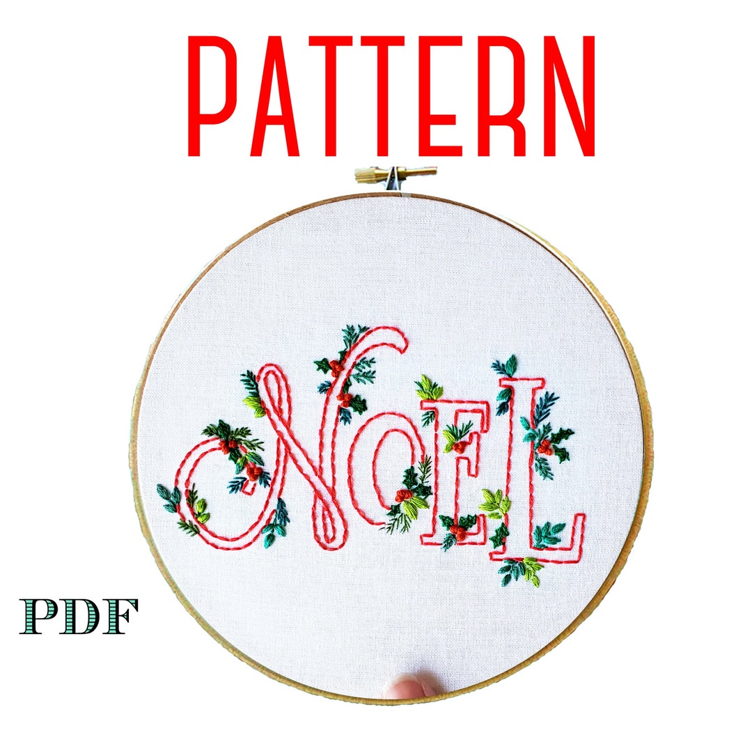 Noel Christmas Embroidery Pattern,handmade Christmas Decorations,hand ...