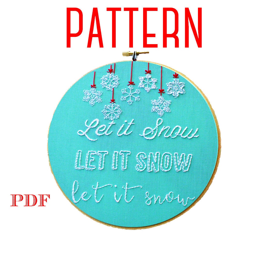Let It Snow Christmas Embroidery Pattern,instant Download Pdf,hand ...