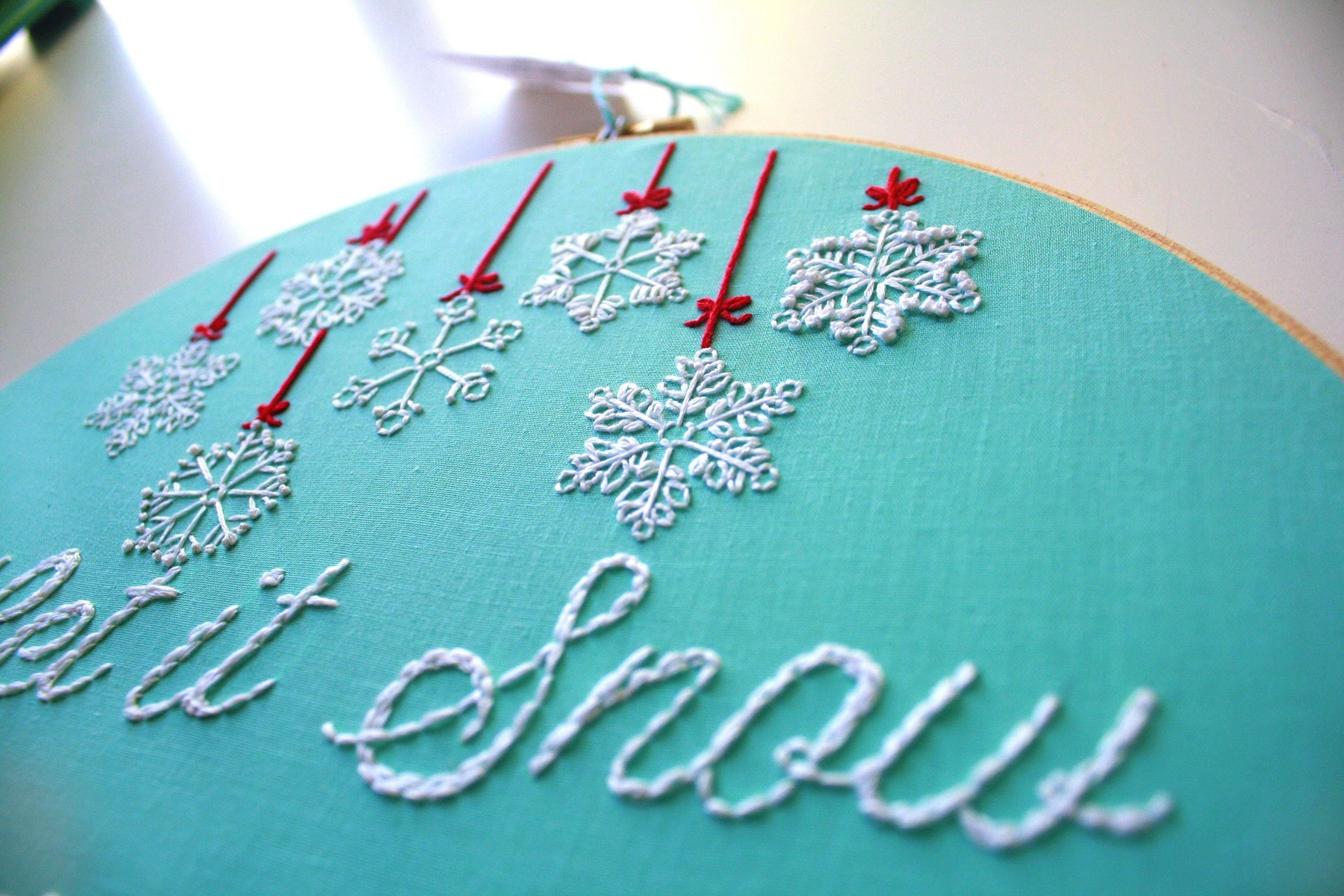 Let It Snow Christmas Embroidery Pattern,instant Download Pdf,hand ...