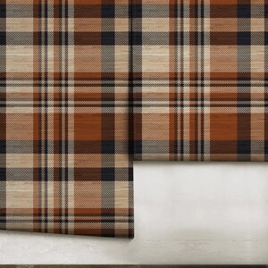 Autumn Plaid | Peel 'n Stick or Prepasted Wallpaper • Vinyl-free • Non ...