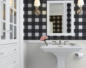 Small Buffalo Check 4 Inch // Bisque Removable Peel 'n | Etsy