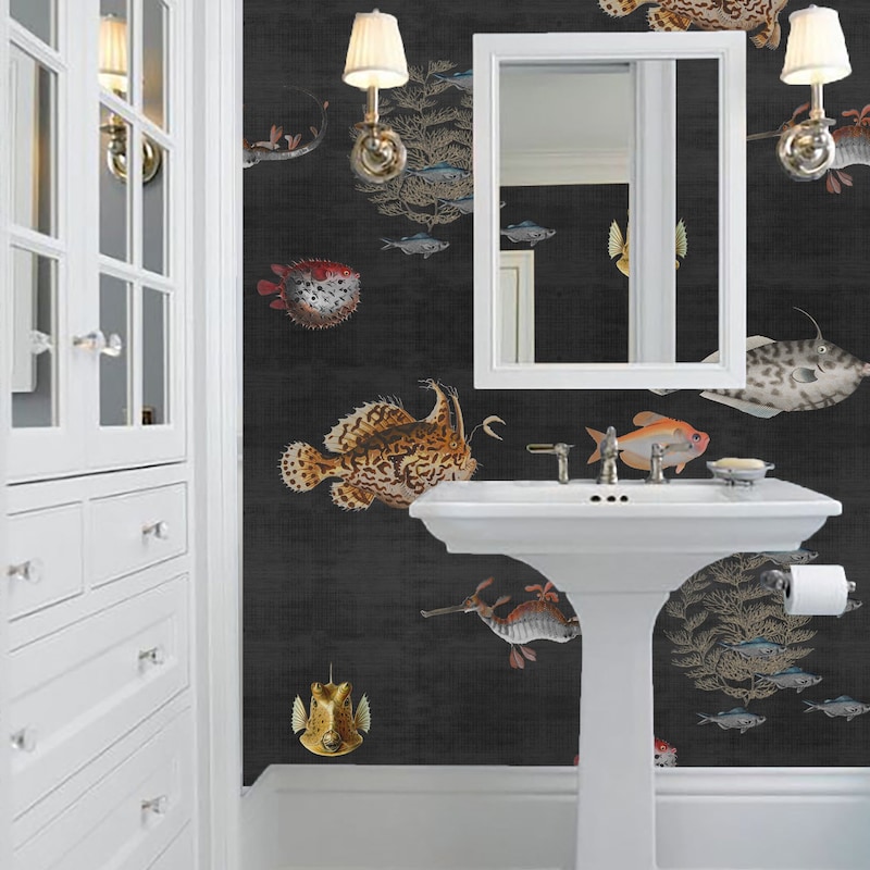 Fish Wallpaper Bathroom - Etsy