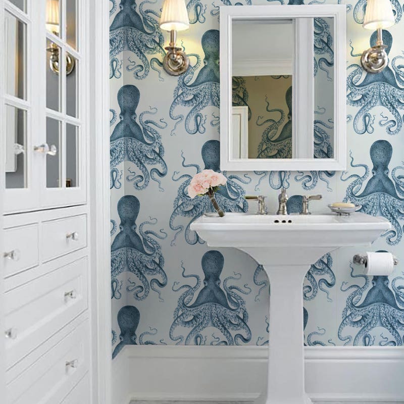Octopus Vinyl Wallpaper - Etsy