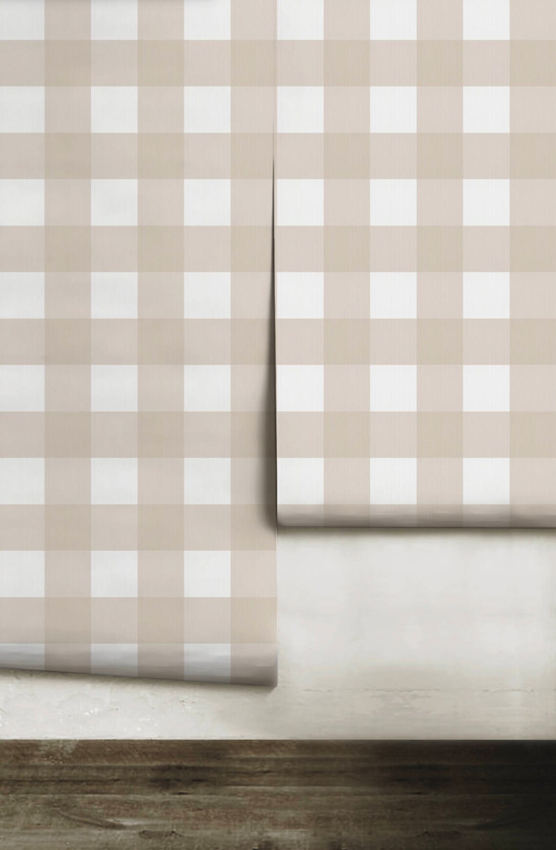 Small Buffalo Check 4 Inch // Bisque Removable Peel 'n - Etsy