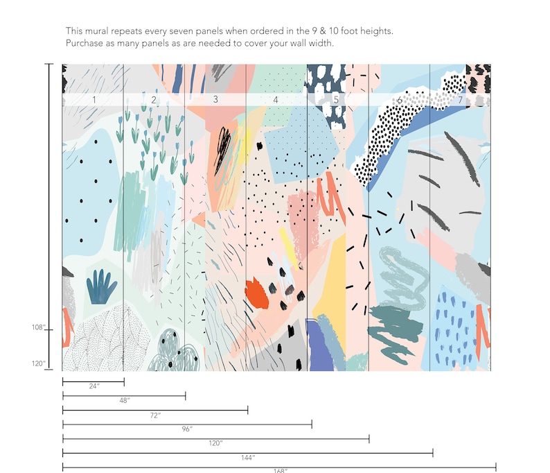 Charlie Abstract Wallpaper Mural Traditional or Removable | Etsy