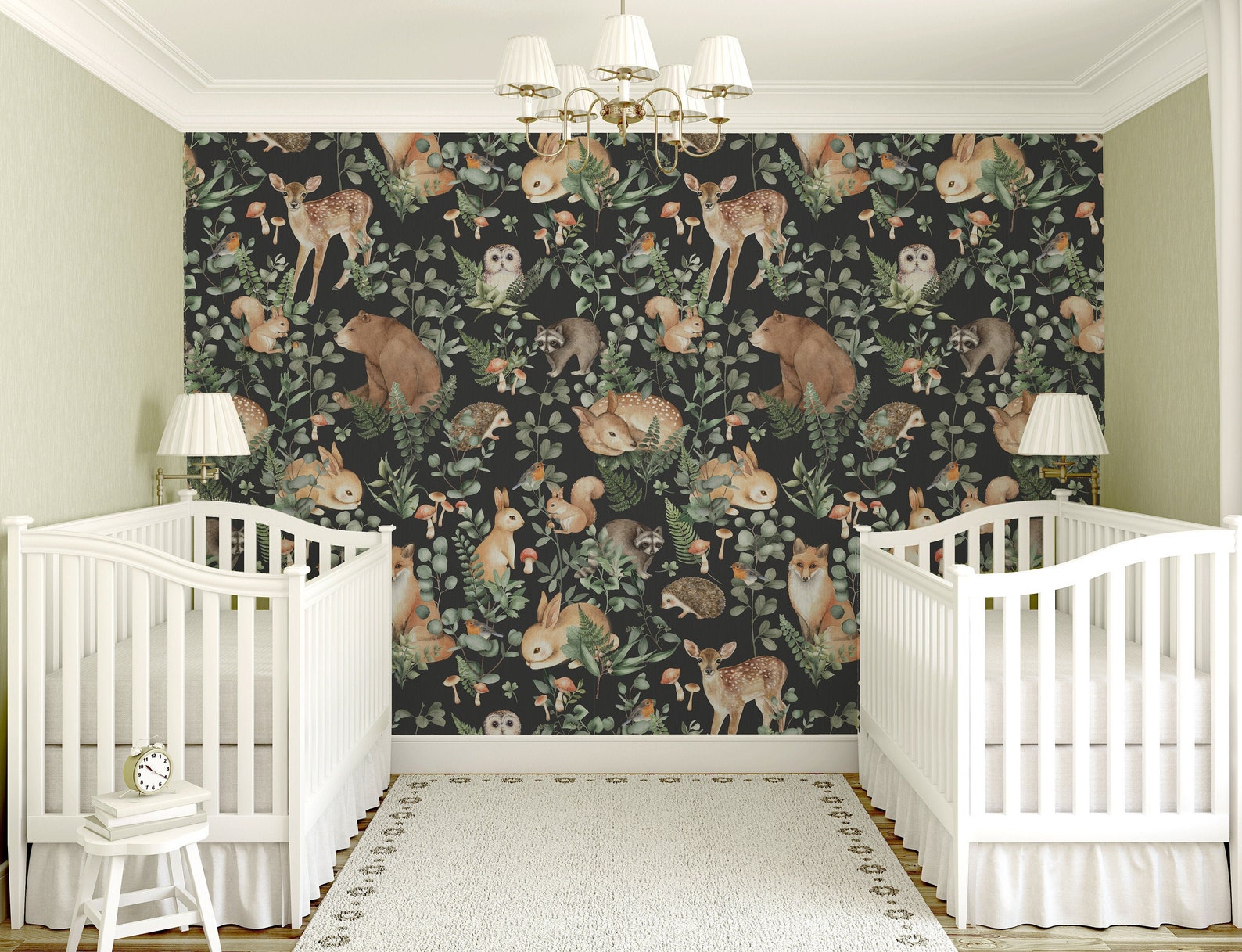 Woodland Storybook Mural || Peel 'n Stick or Prepasted Wallpaper• Vinyl ...