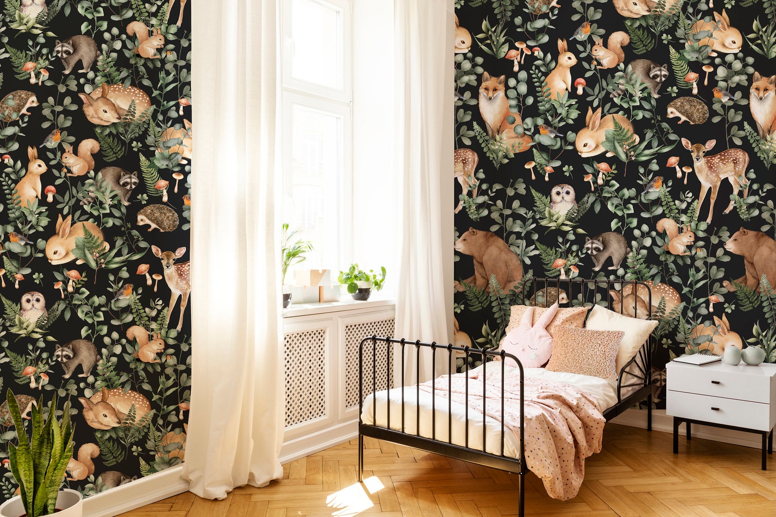 Woodland Storybook Mural Peel 'n Stick or Prepasted Wallpaper Vinyl ...