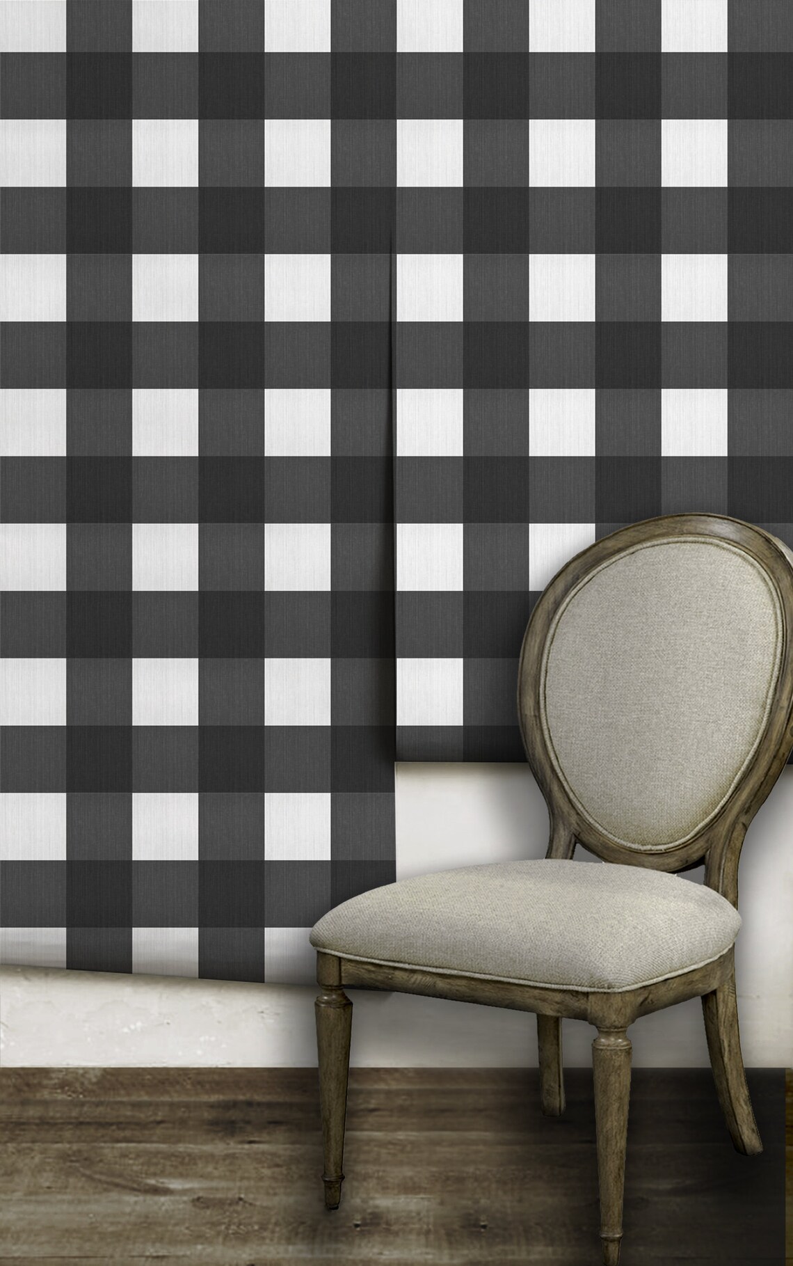 Small Buffalo Check 4 Inch Black Peel 'n Stick or - Etsy