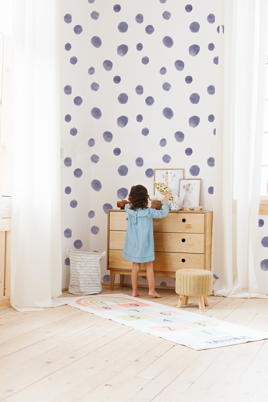 Fable Watercolor Dots | Violet | Peel 'n Stick or Traditional Prepasted ...