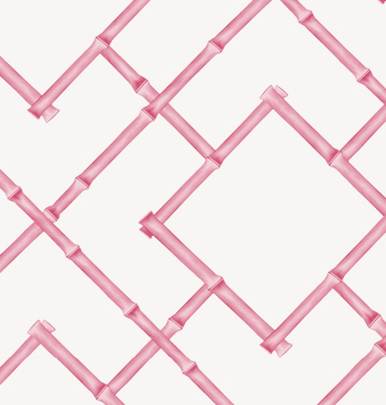 Pink Bamboo Trellis Repositionable Peel 'n Stick Wallpaper - Etsy