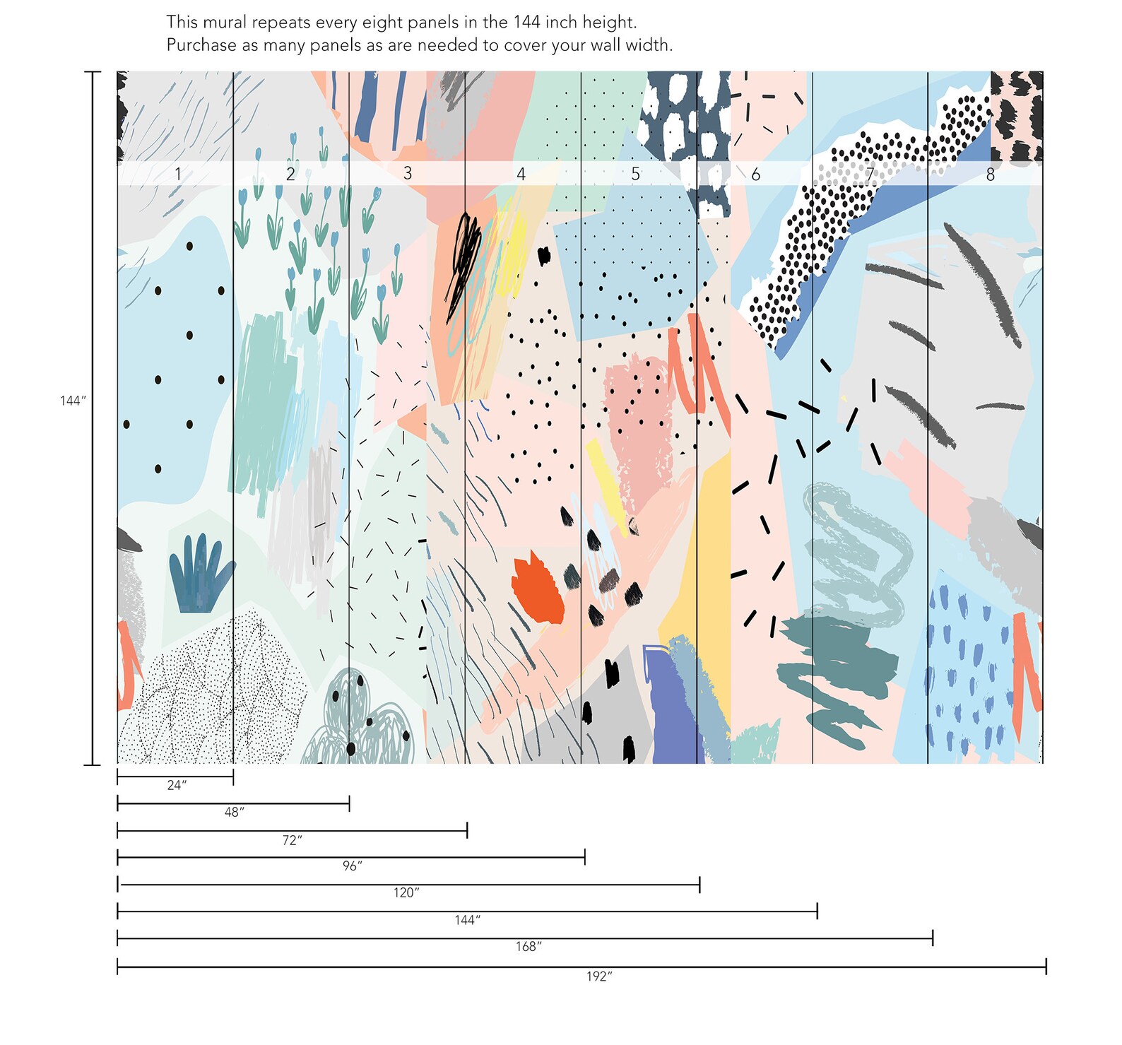 Charlie Abstract Wallpaper Mural Traditional or Removable | Etsy