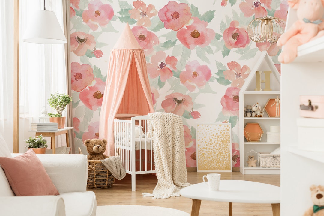 Layla Floral • Easy to Apply Removable Peel 'n Stick Wallpaper • Vinyl ...