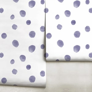 Fable Watercolor Dots | Violet | Peel 'n Stick or Traditional Prepasted ...