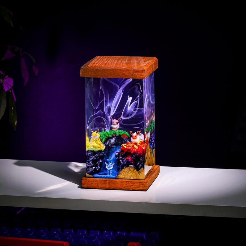 Eevee Evolution Pokemon Resin Lamp, Anime Night Light, Pokemon LED Lamp ...