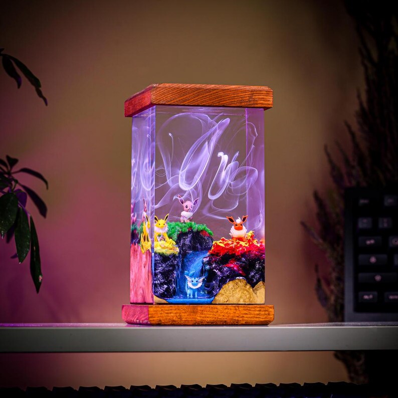 Eevee Evolution Pokemon Resin Lamp, Anime Night Light, Pokemon LED Lamp ...