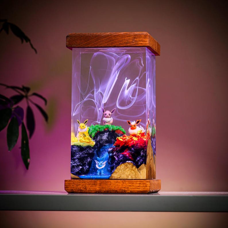 Eevee Evolution Pokemon Resin Lamp, Anime Night Light, Pokemon LED Lamp ...