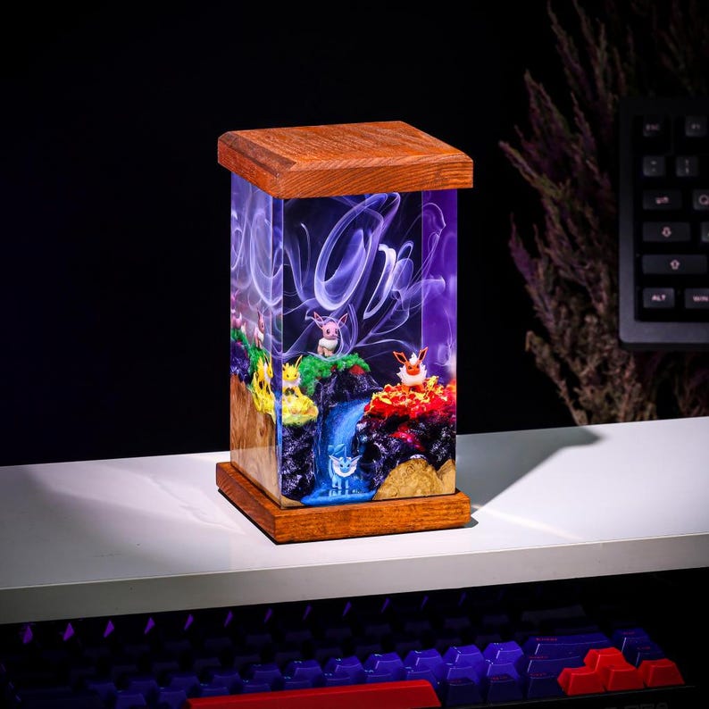 Eevee Evolution Pokemon Resin Lamp, Anime Night Light, Pokemon LED Lamp ...
