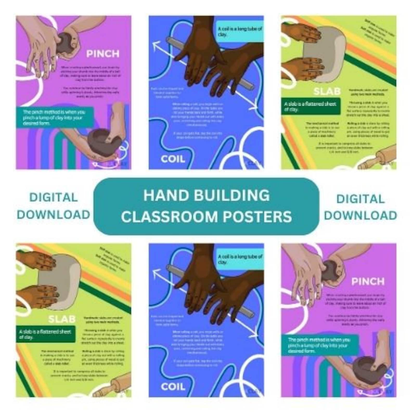 Ceramics and Pottery: Hand Building Posters for the Classroom and ...