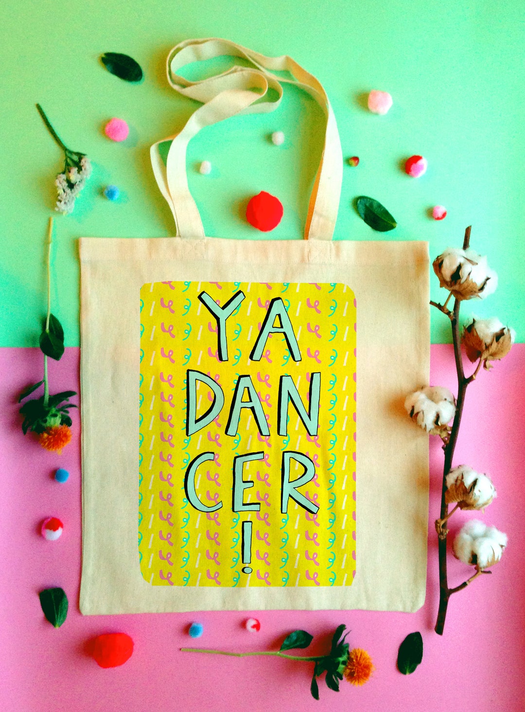 YA DANCER Tote Bag, Scottish Slang Phrase Illustrated Tote, Quirky ...