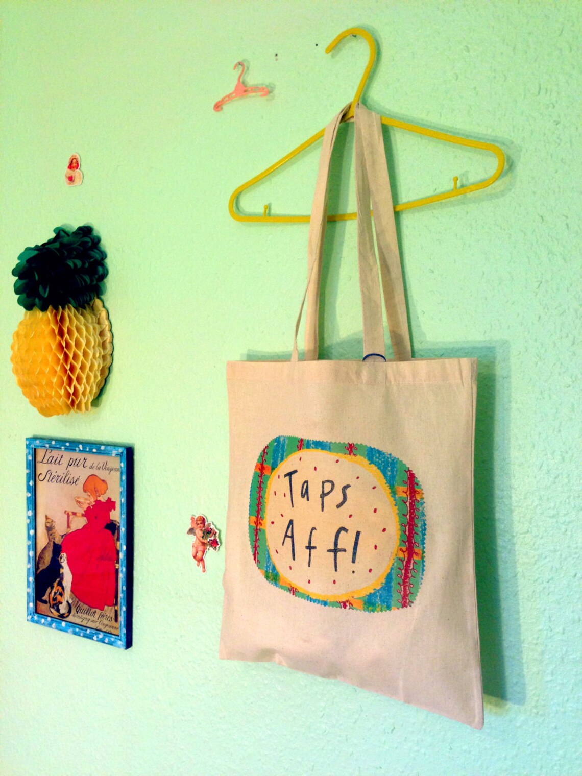 TAPS AFF Tote Bag Scottish Slang Phrase Illustrated Tote | Etsy