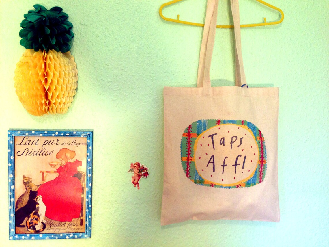 TAPS AFF Tote Bag Scottish Slang Phrase Illustrated Tote | Etsy