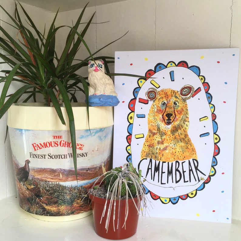 Camembear Illustration Bear Illustration Cheese - Etsy