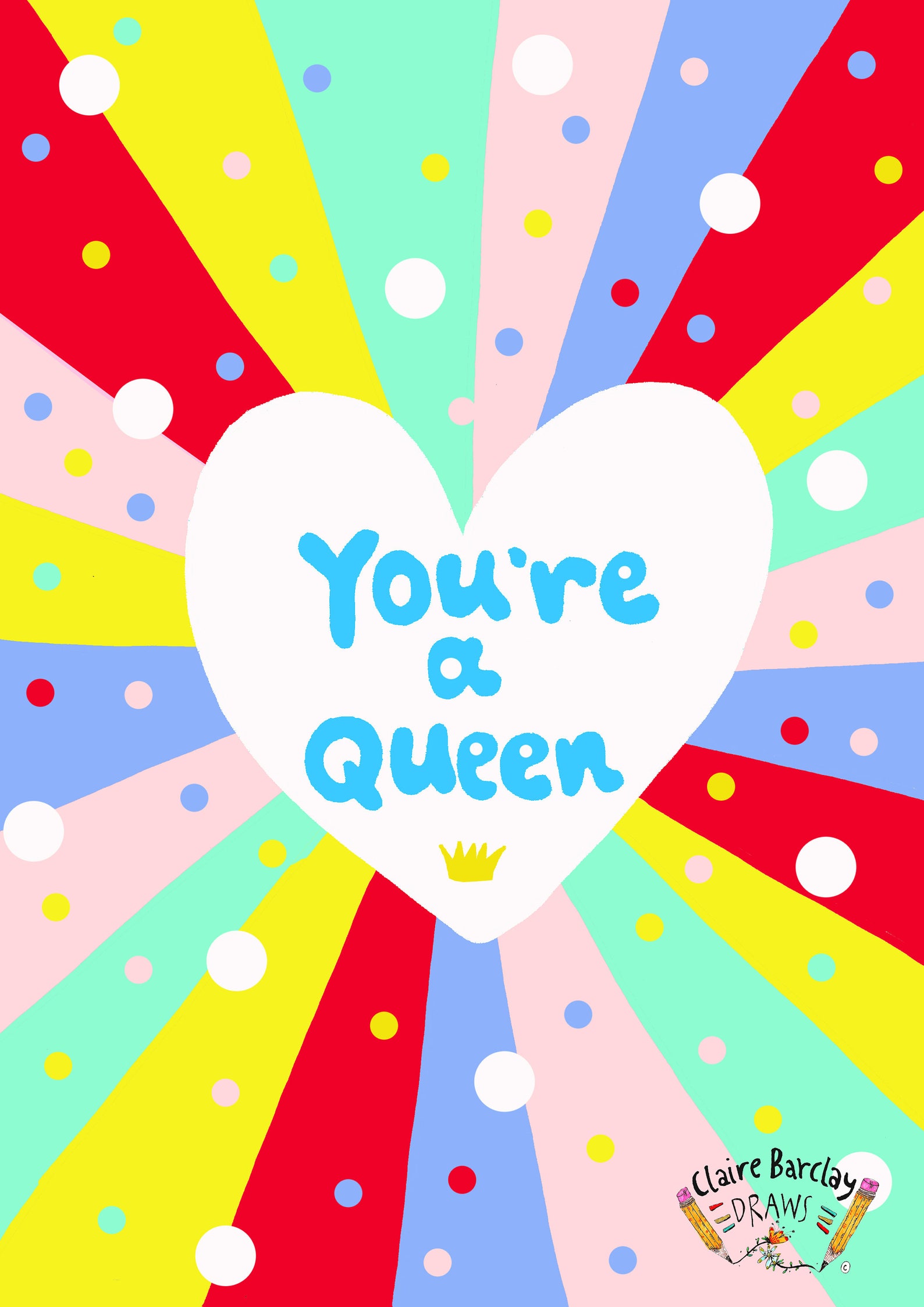 You're a QUEEN Greetings Card Quirky Fun Galentines and - Etsy
