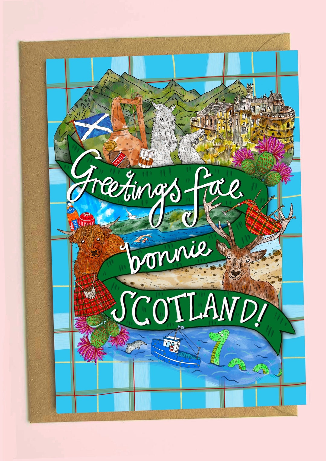Greetings Fae Bonnie Scotland! Greetings Card - Etsy