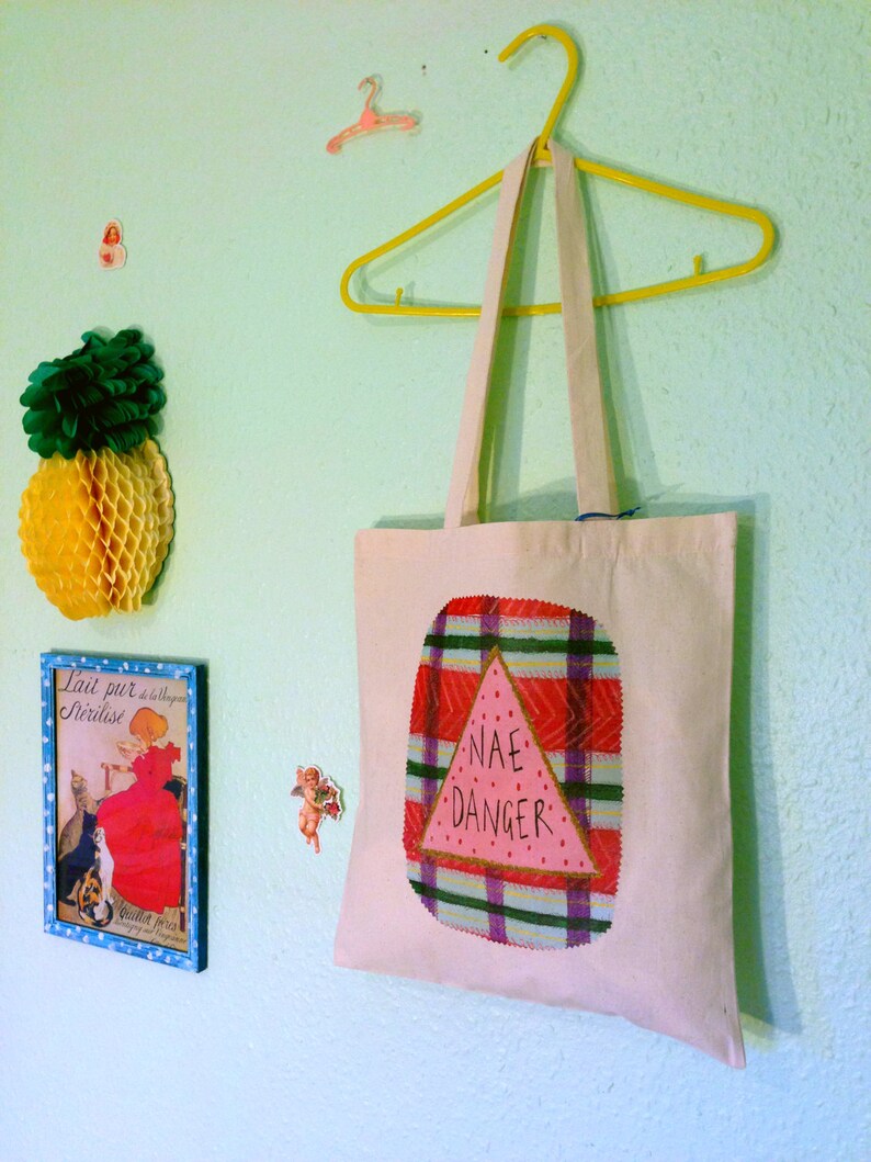 NAE DANGER Tote Bag Scottish Slang Phrase Illustrated Tote - Etsy