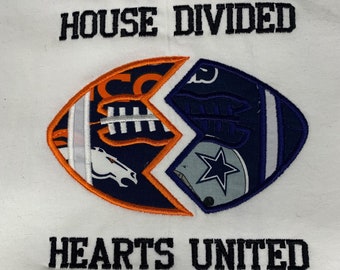 House Divided Hearts United Football Sign - Etsy