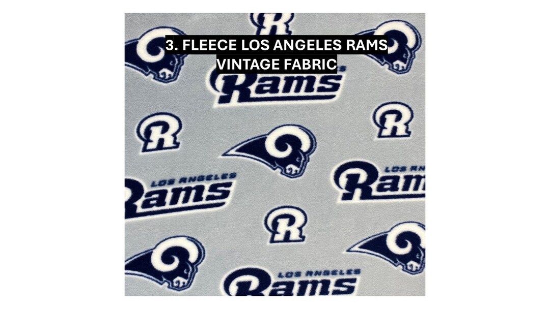 REMNANT! 1/2 Yard Left! Remnant Sport Fleece Fabric Los Angeles Rams ...
