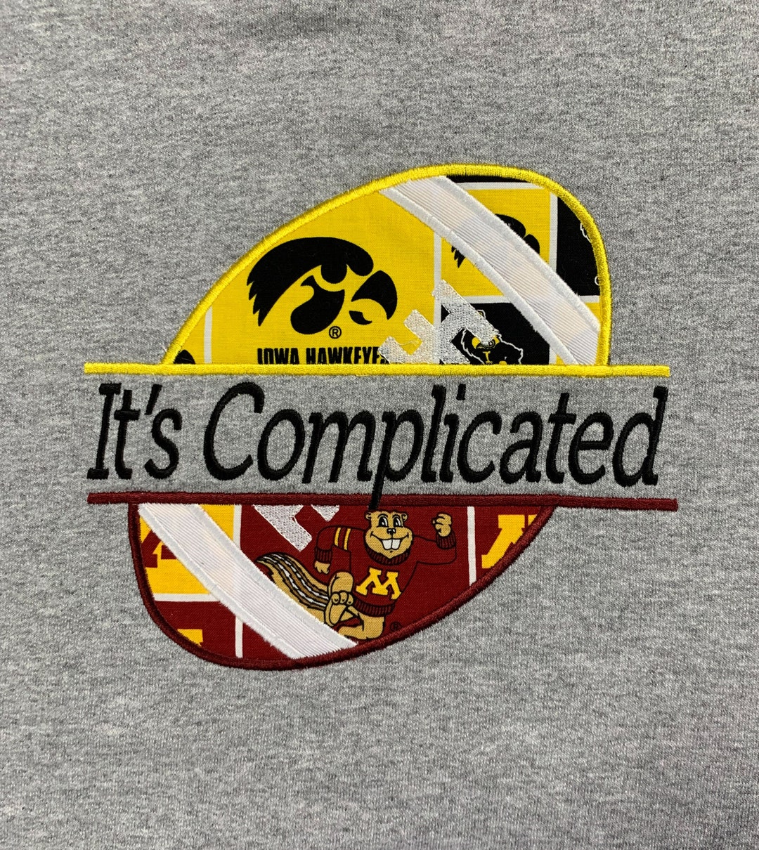 House Divided College Tee Split Football Design Heart United 2 College ...